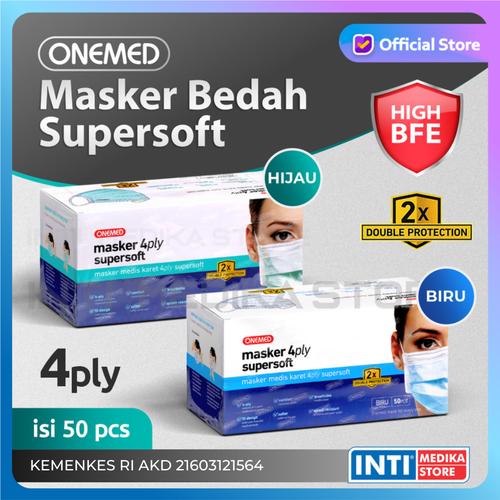 Promo ONEMED - Masker Surgical Double Filter 4 Ply Earloop SUPERSOFT ...