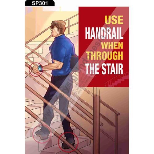 Jual SP301 Poster K3 Safety A2 - Pegang Handrail Saat Naik Dan Turun ...