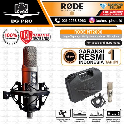 Jual RODE NT2000 Large-Diaphragm Multipattern Condenser Microphone NT ...