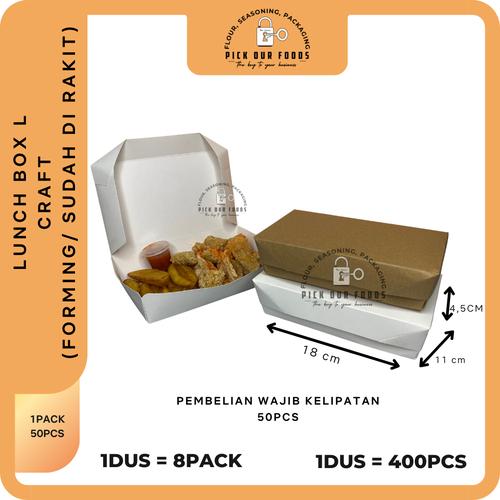 Jual Paper Lunch Box L / Paper Lunch Box Putih L - Cokelat (Kraft ...