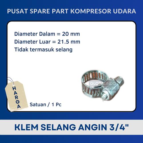 Jual Klem Selang Kompresor 1/2" 5/8" 3/4" Hose Clamp Selang Kompresor ...