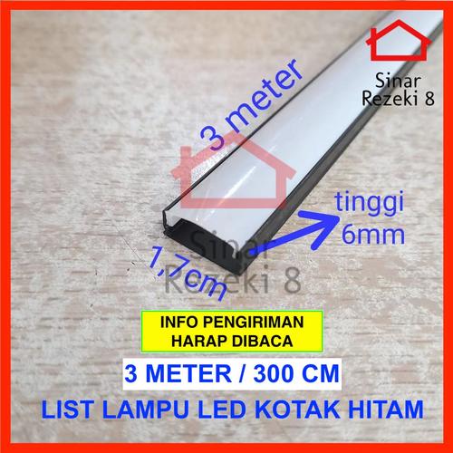 Jual List Lampu LED Strip HITAM / List Rel Lampu Rumah Cover Aluminium ...