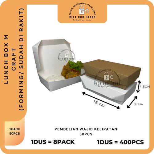 Jual Paper Lunch Box M / Paper Lunch Box Putih Ukuran M - Cokelat ...