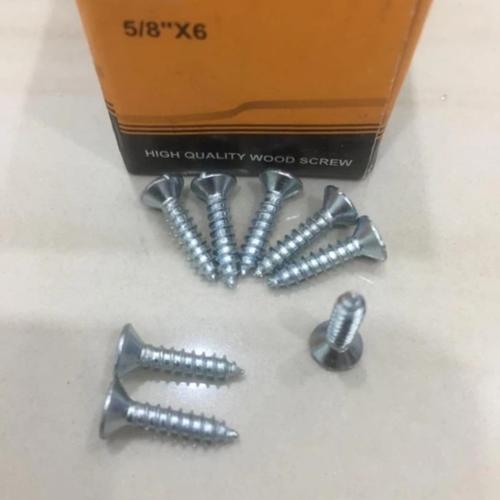 Jual sekerup kayu 1.6cm skrup sekrup baut cacing Wood screw 5/8 x 6 ...