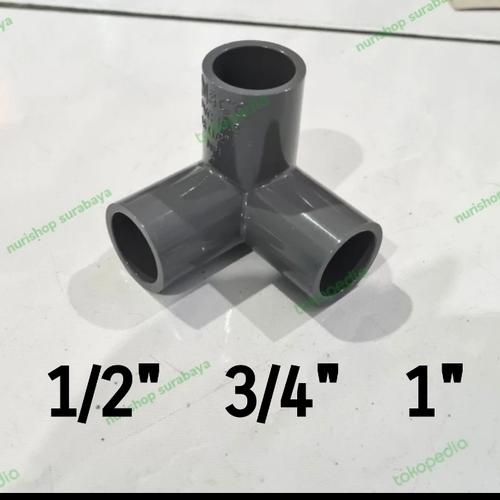 Jual Tee cabang 3 way 1/2" 3/4" 1" inch T Tee elbow 3 arah 90° 1/2 3/4 ...
