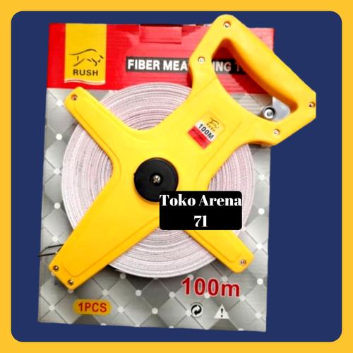 Jual Meteran Tanah Tancap RUSH 100m Meteran Fiber Roll 100 M 100 Meter ...