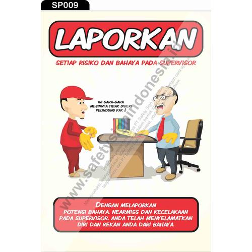 Jual SP009 Poster K3 Safety A2 Blok - Laporkan Setiap Risiko dan Bahaya ...