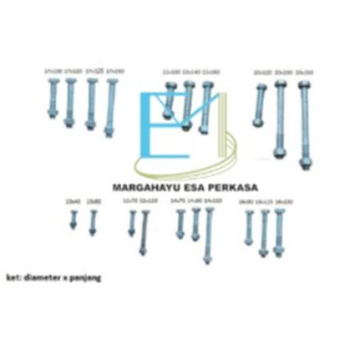 Jual BAUT + MUR TMS HEXAGON GALVANIS PUTIH ORIGINAL!!! - M12 X 60 - Kab ...