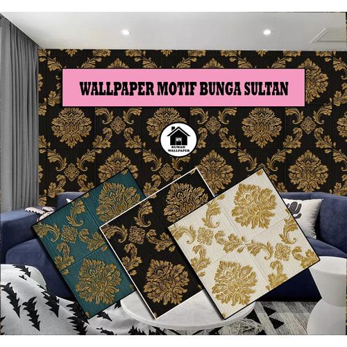 Jual Wallpaper Foam 3D Batik Sultan Motif Damask Floral Wall Paper ...
