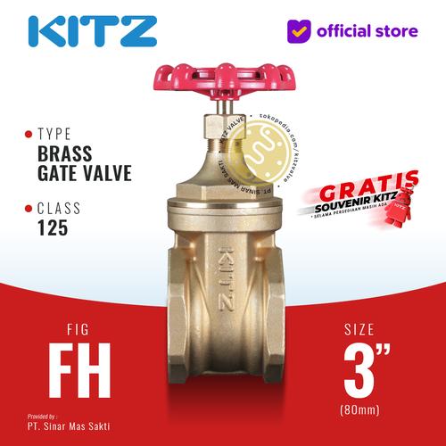 Promo KITZ Brass Gate Valve Fig. 125 FH , 3" - 80A - 80mm , Drat ...
