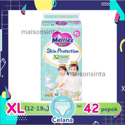 Jual BIRU XL42- Merries Skin Protection XL Pants 42 XL42 Diapers Popok ...