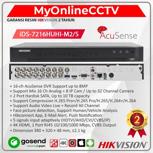 Promo iDS-7216HUHI-M2/S Hikvision DVR Kamera CCTV 8MP 16CH+8 IP Cam ...
