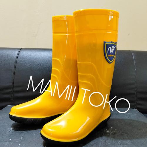 Jual Sepatu boot kuning PVC karet tinggi 38cm Safety Boots Anti air ...