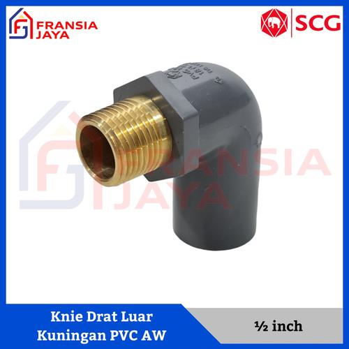 Jual SCG Knie PVC Drat Luar Kuningan AW 1/2 inch Sambungan Fitting Pipa Air Pralon SDL 0.5 inch ...
