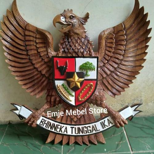Jual lambang garuda jati hiasan pajangan dinding kayu ornamen gebyok ...