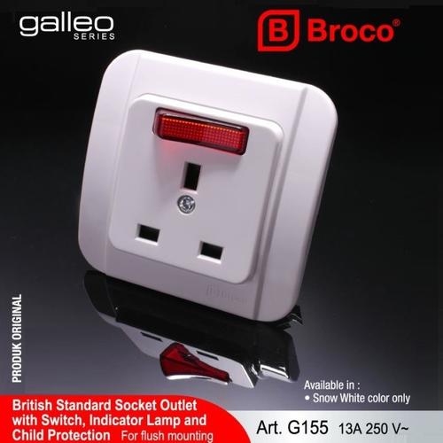 Jual BROCO GALLEO Stop Kontak AC BSI Standard Inbow Snow White G15555S ...
