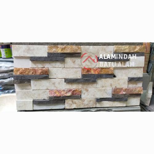 Jual batu alam mozaik wall cladding 3 warna 02 20x40 - Jakarta Timur ...