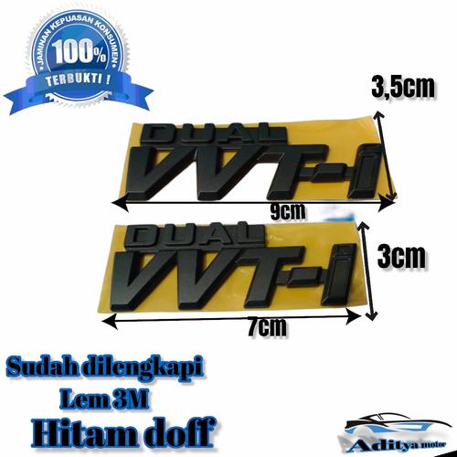 Jual emblem dual vvti hitam doff tulisan emblem dual VVT-i hitam dop ...