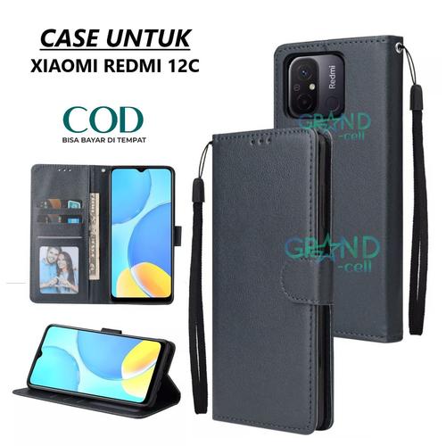Jual Flip Case XIAOMI REDMI 12C Premium Wallet Casing Leather Stand ...