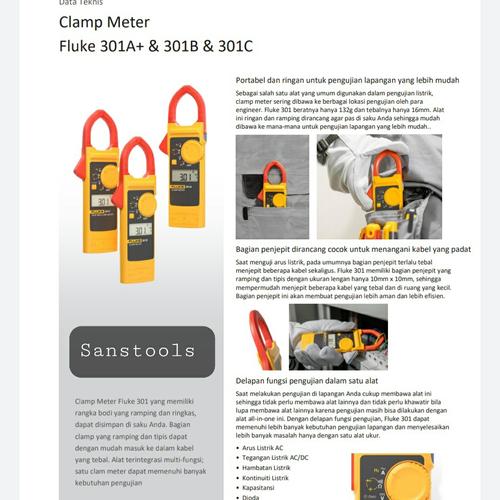Jual Fluke 301A+ Digital Clamp meter Original Tang ampere AC 400a 301A - Jakarta Barat ...