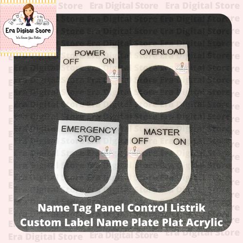 Jual Name Tag Panel Control Listrik Custom Label Name Plate Plat ...