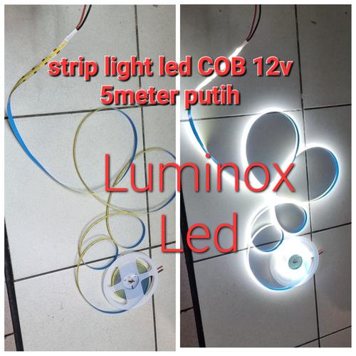 Jual strip light drop ceiling plafon COB 12v 5mtr / strip etalase putih ...