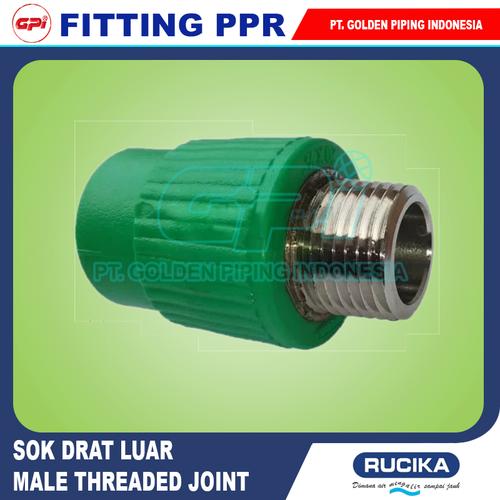 Jual SOK DRAT LUAR (SDL) / MALE THREAD JOINT PPR MERK RUCIKA 1/2" - 3 ...