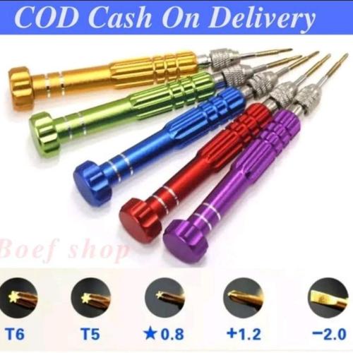 Jual Obeng Hp Set Lengkap 5 in 1 isi 5 Buat Buka Handphone Universal ...