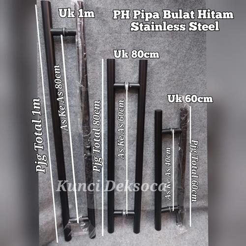 Jual Pull Handle Hitam 60cm Pipa Bulat PH DL802 Matt Black Stainless ...