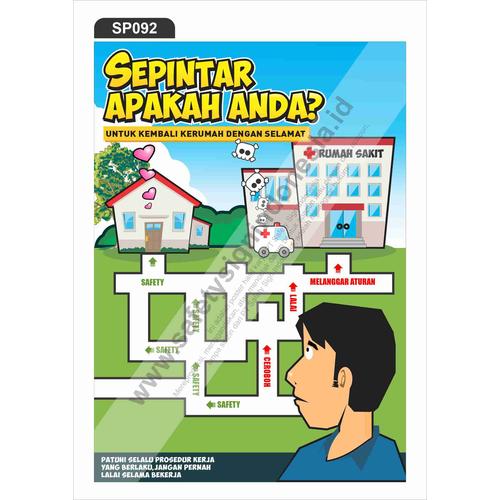 Jual SP092 Poster K3 Safety A1 Blok - Kerumah Dengan Selamat - Kota ...