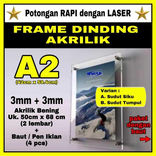 Jual FRAME AKRILIK A2 (3mm+3mm) / BINGKAI POSTER AKRILIK A2 / Acrylic ...