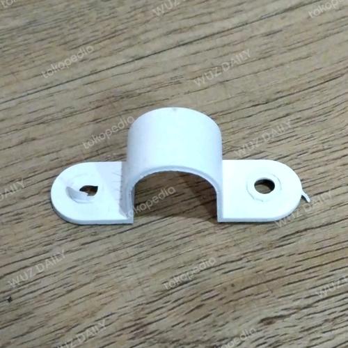Jual Klem Pipa Conduit PVC 20 mm Klem Penjepit Dexta Putih - Kota ...