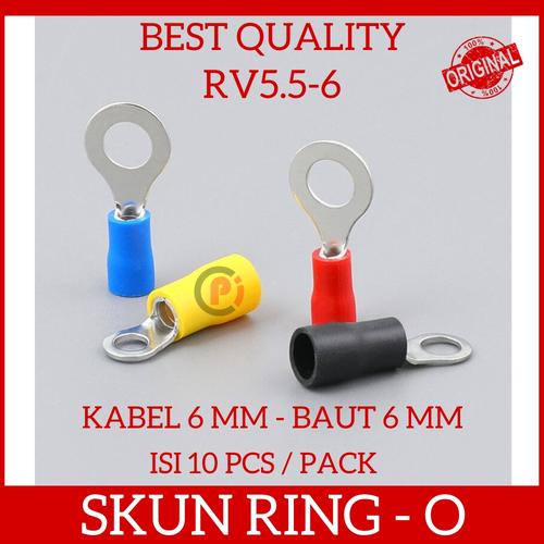 Jual Isi 10 Pcs Skun Kabel 6mm Ring Bulat O RV 5.5-6 Baut 6mm Insulated ...