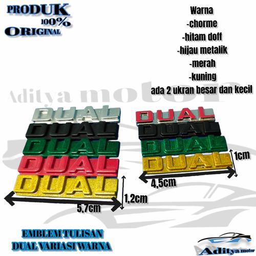 Jual emblem tulisan dual variasi lambang dual logo dual satuan - hitam ...