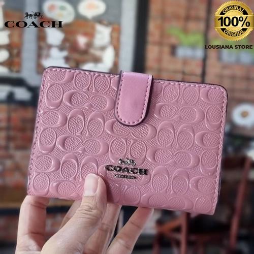 Jual Dompet Wanita Coäch Corner Medium Signature Debossed Light Pink ...