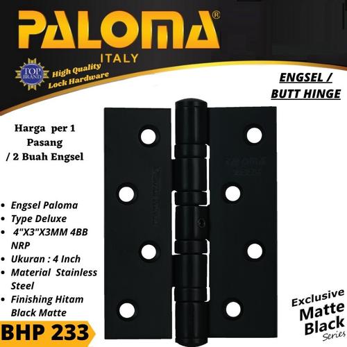 Jual PALOMA BHP 233 DLX 4" X3" X3MM 4BB NRP Engsel Pintu Matte Black - Kota Tangerang Selatan ...