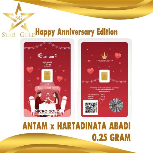 Promo LOGAM MULIA MICRO GOLD ANTAM HARTADINATA 0.25GRAM ANNIVERSARY ...