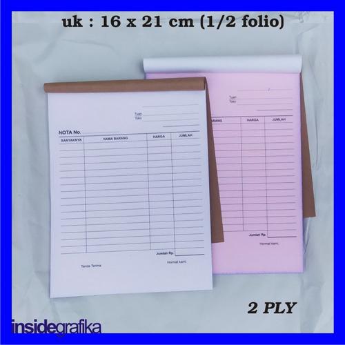 Jual Nota Polos Faktur Kontan Besar Kosong Rangkap 2 Ply Polosan ...