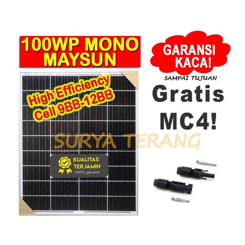 Jual Panel Surya 100wp Monocrystalline BERKUALITAS FREE Packing Kayu ...