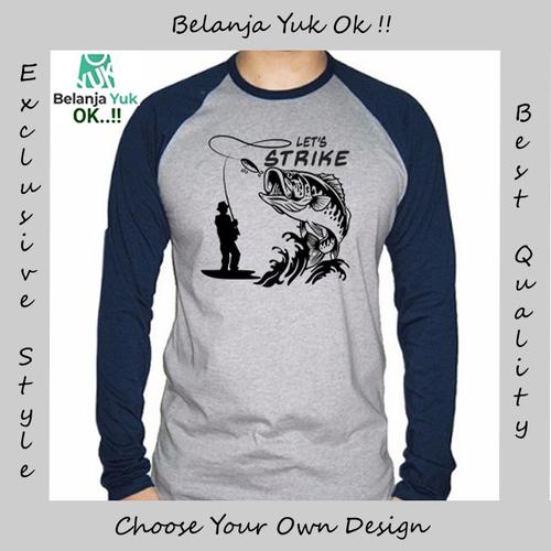 Jual Baju Kaos Raglan Lengan Panjang Pria / Wanita "Lets Strike ...