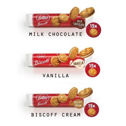 Jual Lotus Biscoff Sandwich Biscuit Cookie 150g Milk Choco Vanilla ...