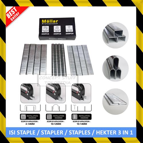 Jual ISI ULANG REFILL STAPLE STAPLER STAPLES HEKTER TEMBAK GUN 3 IN 1 3 ...