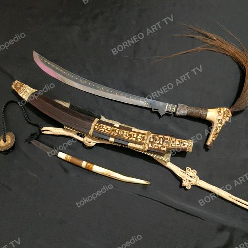 Jual Mandau Dayak Langgai Tinggang Bilah 47cm Dayak Iban hulu ukir ...