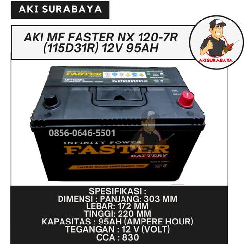 Jual AKI MF FASTER 115D31R NX120-7R 12V 95Ah MOBIL FORD RANGER - Kota ...