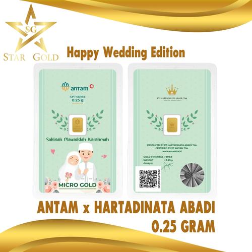 Jual LOGAM MULIA MICRO GOLD ANTAM HARTADINATA 0.25 GRAM WEDDING SAMAWA ...