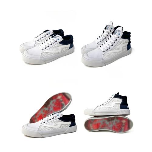 Jual patrobas evos white low high sneakers - navy, low - Kota Tangerang ...