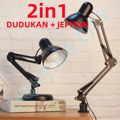 Promo LAMPU ARSITEK LAMPU MEJA LAMPU BELAJAR E27 2IN1 DUDUK N JEPIT ...