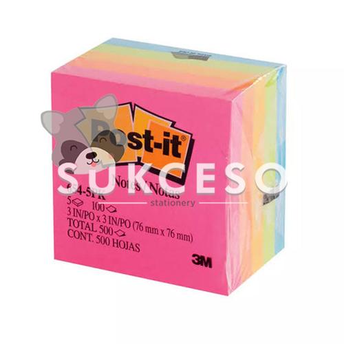 Jual 3M Post It Sticky Notes Color 654-5PK / Memo Kertas Tempel 5 Warna ...