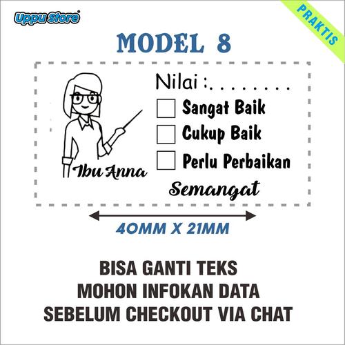 Jual Stempel Karakter Nilai Guru / Koreksi / Paraf - Model 8, Merah ...