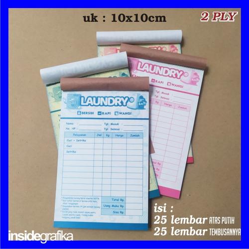 Jual Nota Laundry 2 Ply Kwitansi Loundry Kuitansi Struk Londri Baju ...